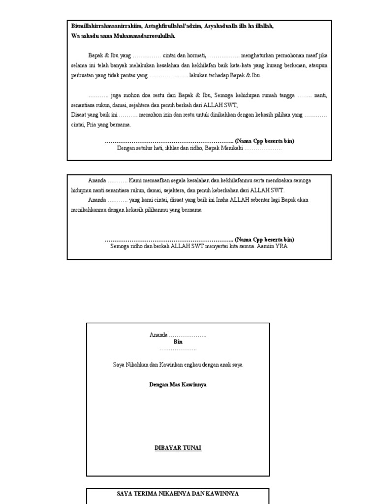 TEKS IJIN NIKAH DLL | PDF