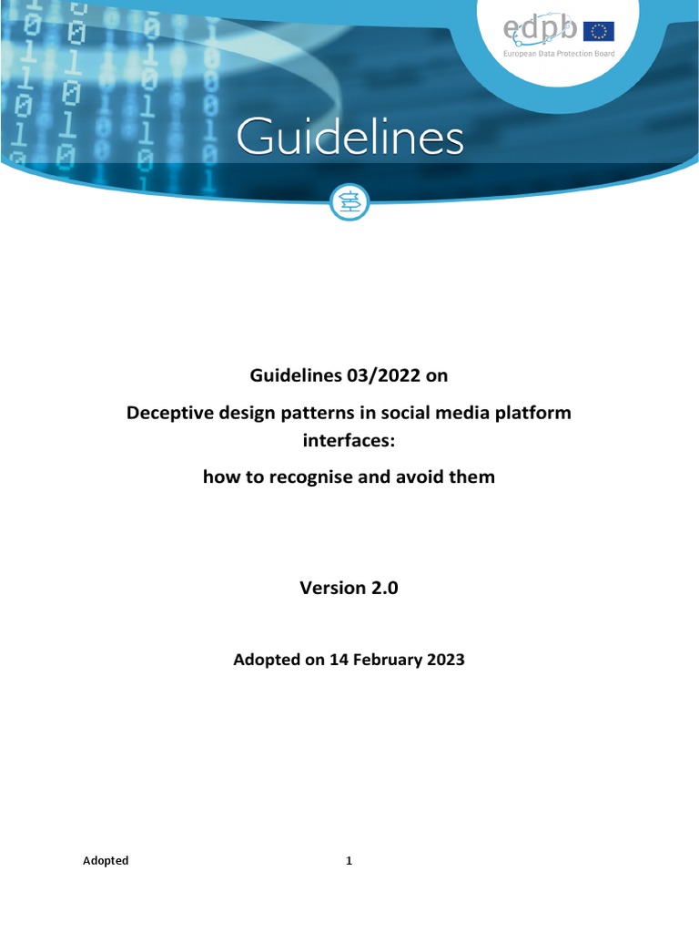 Guidelines On Deceptive Design Patterns in Social Media Platform ...
