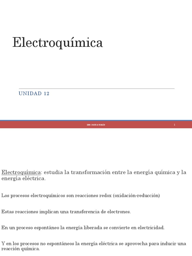 Electroquímica | PDF | Redox | Electrodo