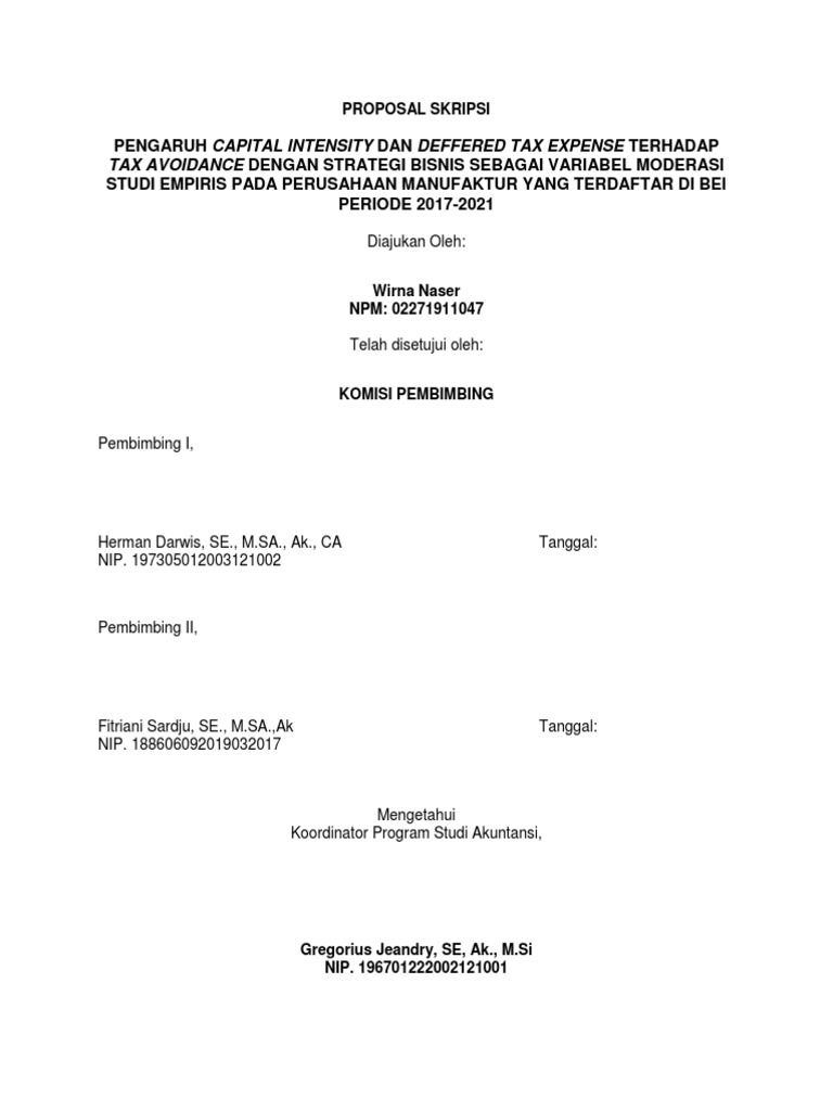 Lembar Persetujuan Proposal Skripsi 2 | PDF
