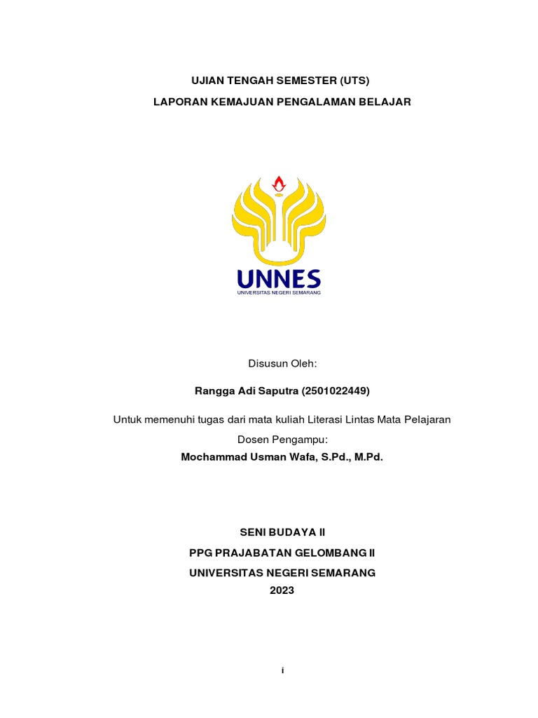 Uts-literasi (Laporan Kemajuan Belajar)-Rangga | PDF