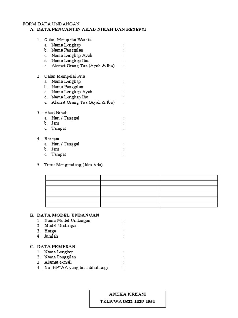 Form Undangan Terbaru | PDF