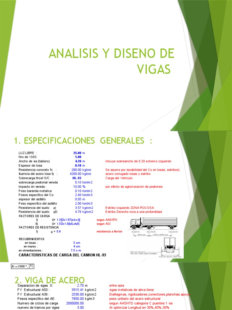ANALISIS Y DISENO DE VIGAS | PDF | Viga (Estructura) | Materiales