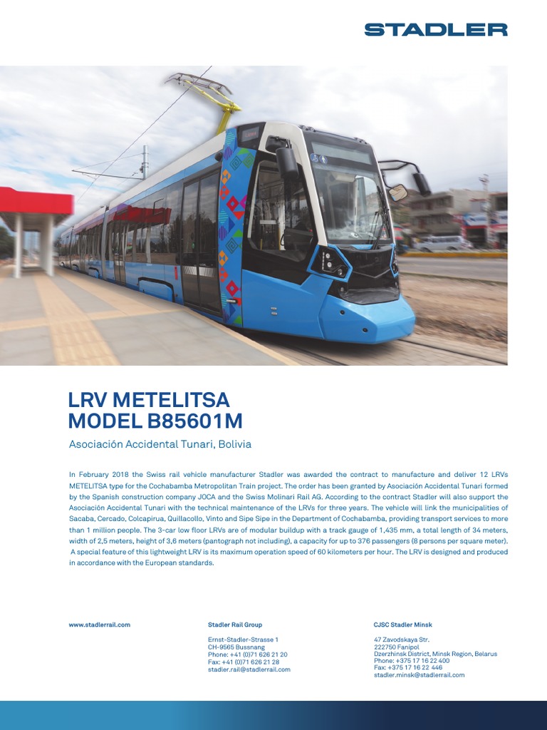 Stadler | PDF | Light Rail | Manufactured Goods