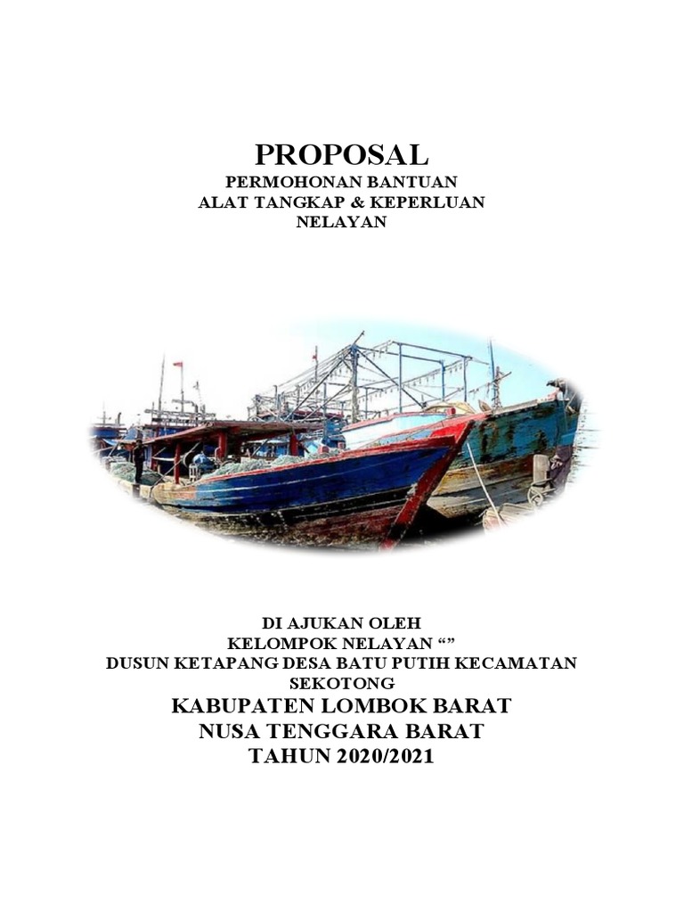 Proposal Bantuan Perahu Nelayan 2021 | PDF | Memasak, Makanan, & Anggur