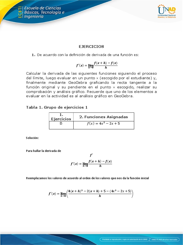 Ejercicios 3 - Derivadas | PDF | Derivado | Pendiente