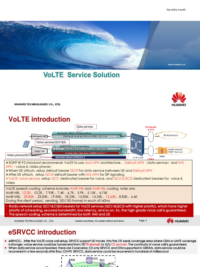 VoLTE Service Solution Overview | PDF | Lte (Telecommunication) | Ip ...