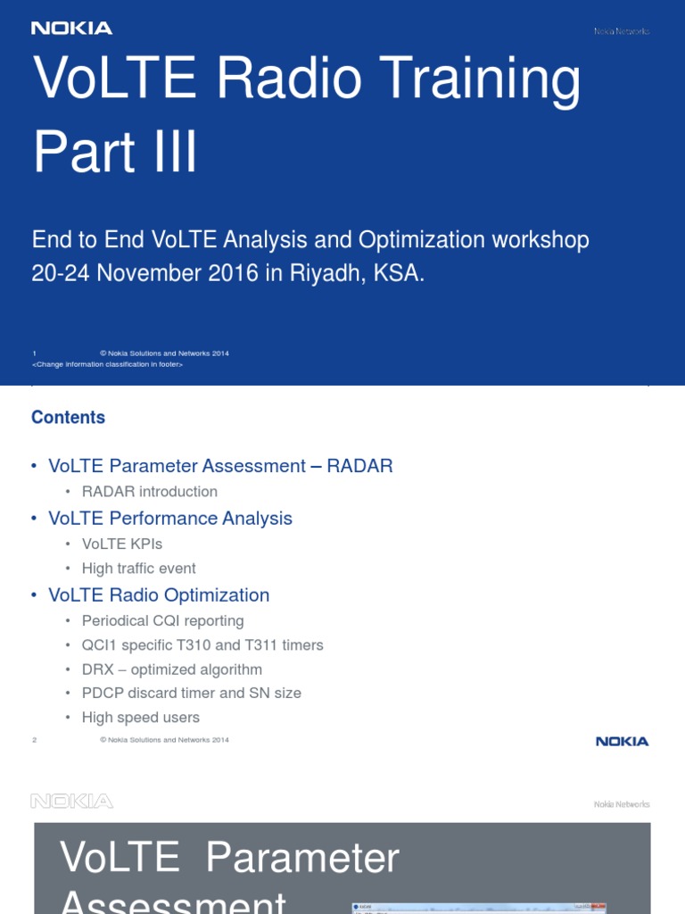VoLTE Radio Optimization Workshop | PDF | Network Protocols | Internet