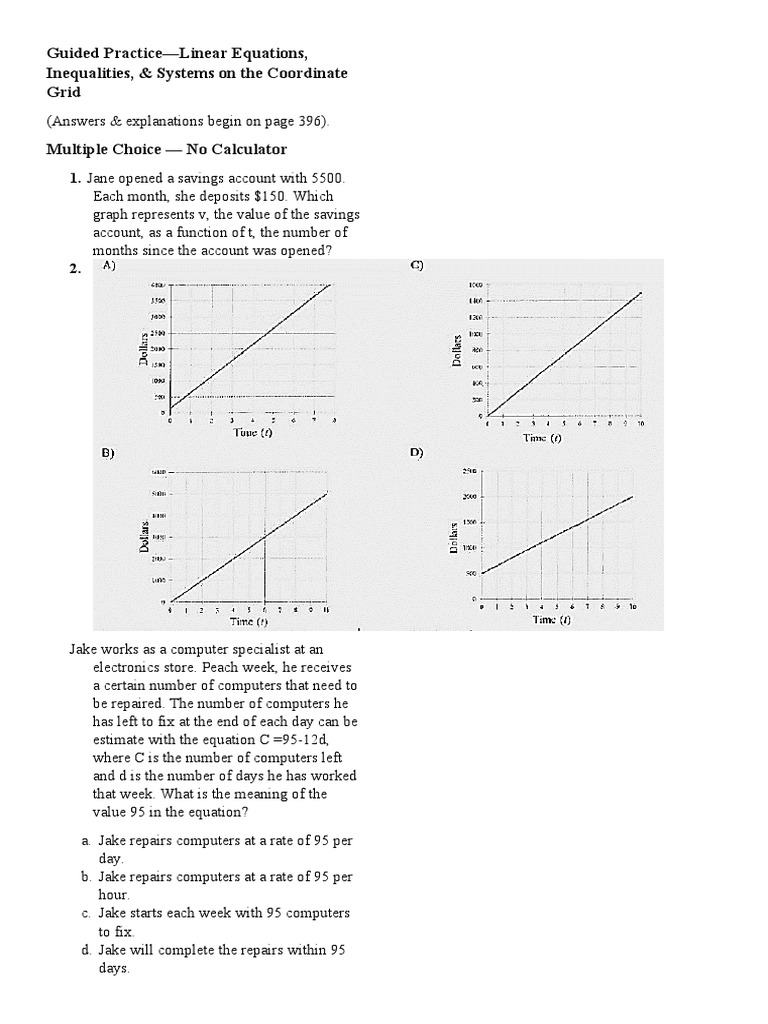 Guided Practice 396 Pdf Equations Cartesian Coordinate System