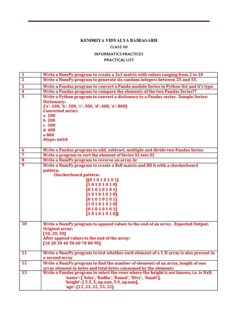 Practical Ip (1) - 1 | PDF | Chart | Matrix (Mathematics)
