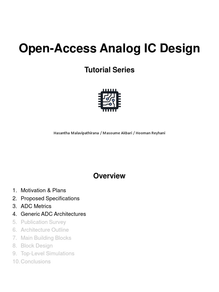 Analog IC Design for Students | PDF | Analog To Digital Converter ...