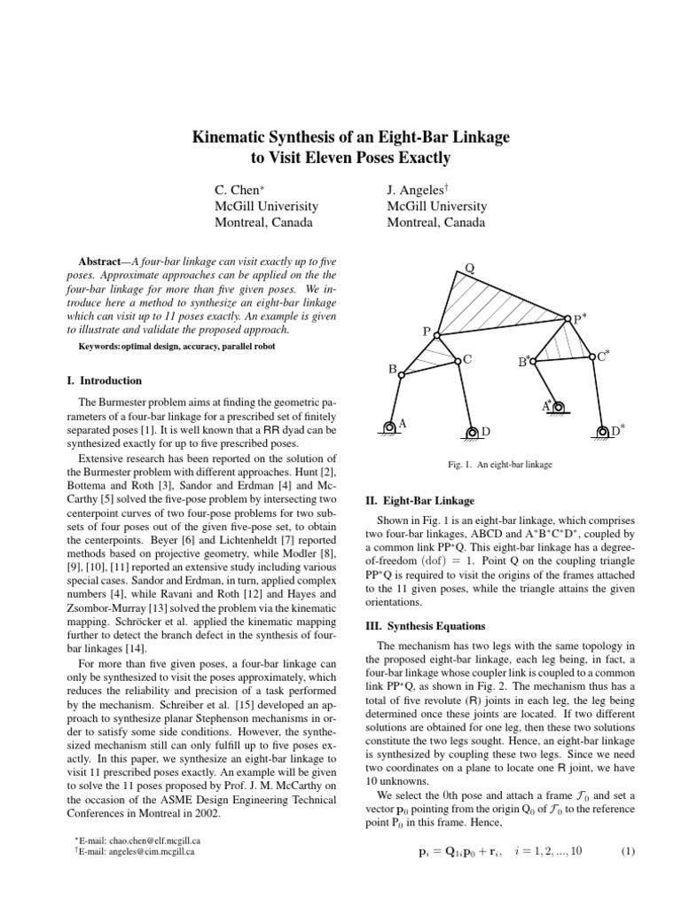 8 Bar Mechanism | PDF | Equations | Mathematical Concepts