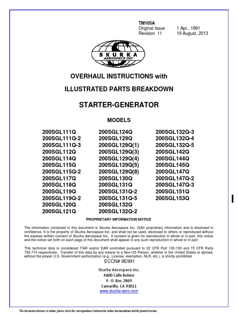 Skurka Tm105a | PDF | Electric Generator | Documentation