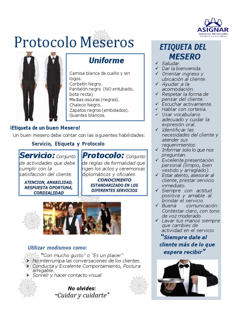 Protocolo de Meseros | PDF