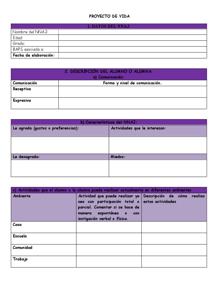 Proyecto de Vida para 6to Grado | PDF | Inclusión (Educación) | Cognición