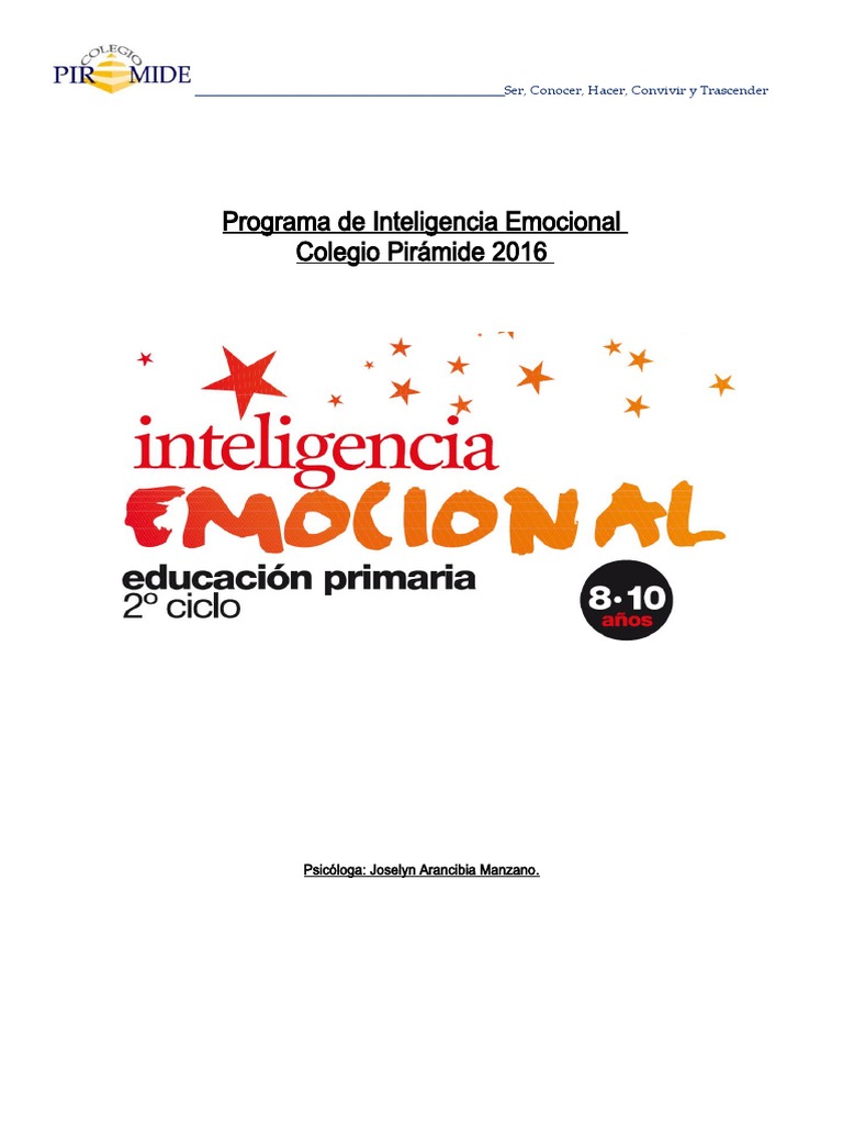 Programa De Inteligencia Emocional En La Infancia 1 2 3 Básico