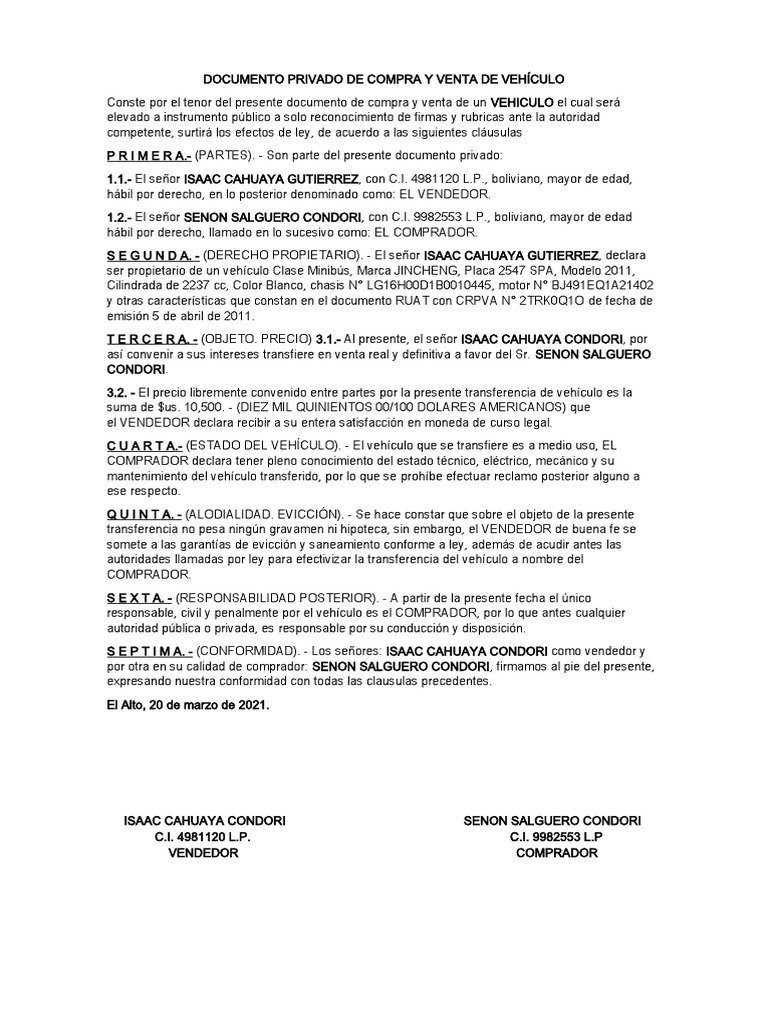 Documento Compra y Venta | PDF