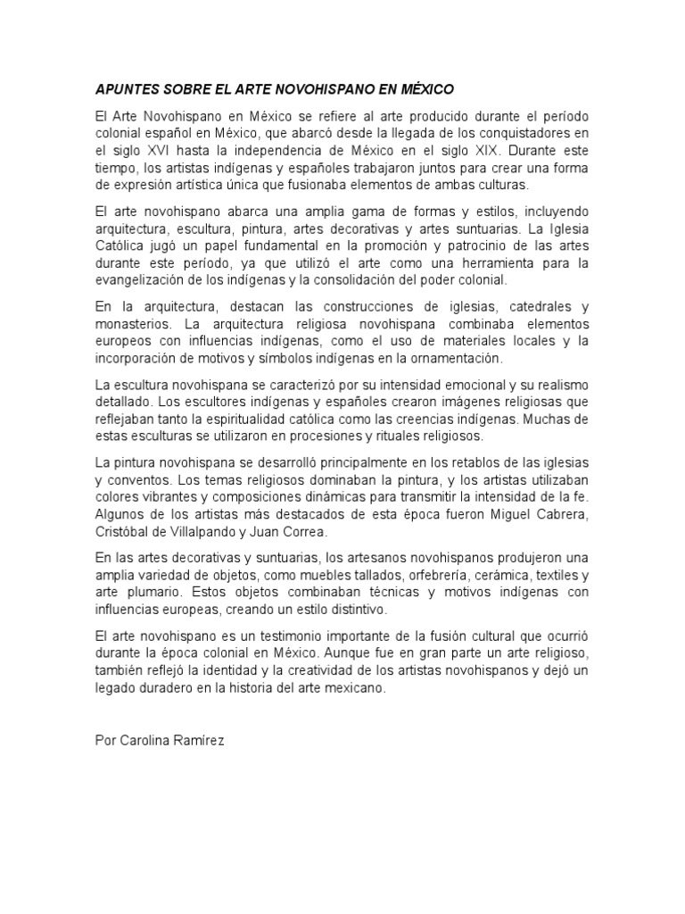 Arte Novohispano en México: Fusión Cultural | PDF