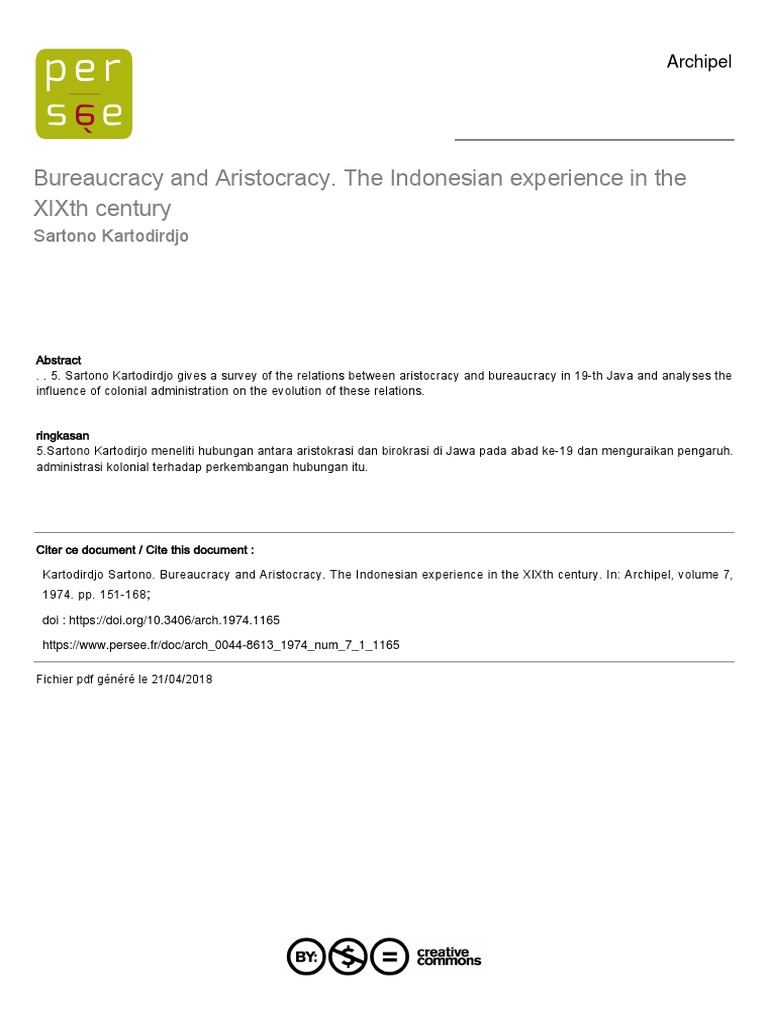 Archipel Bureaucracy and Aristocracy. The Indonesian Experience in The ...