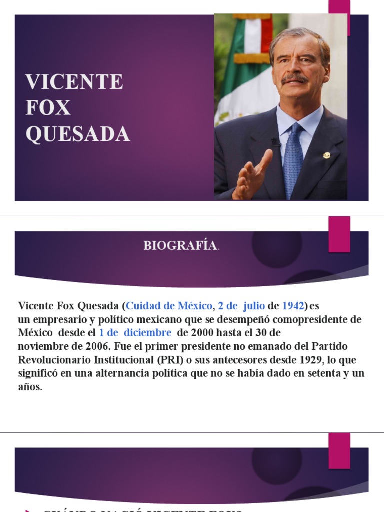 Biografía de Vicente Fox Quesada | PDF | Política