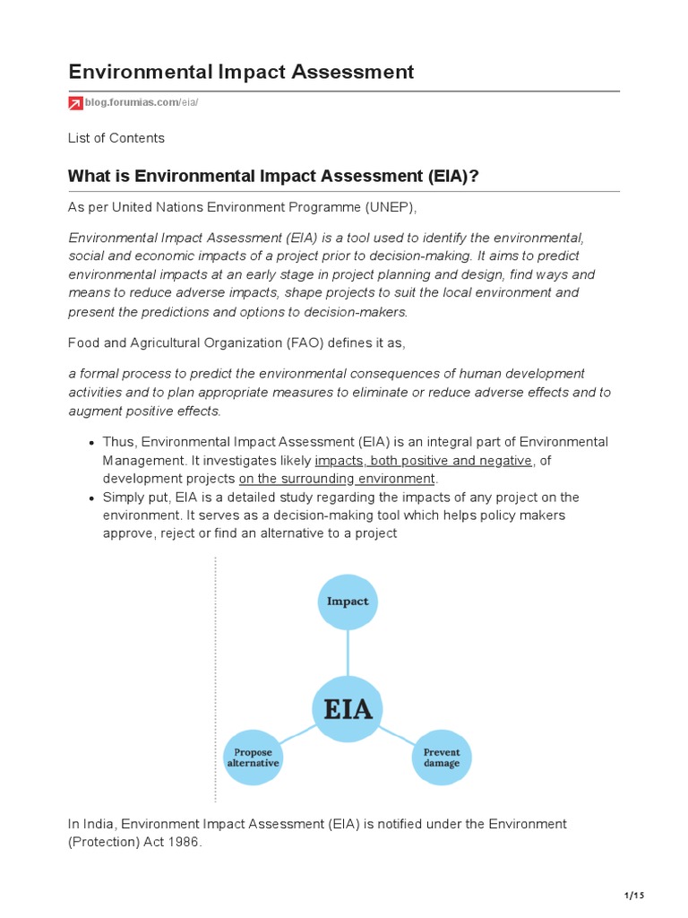 Environmental Impact Assessment | PDF | Environmental Impact Assessment ...