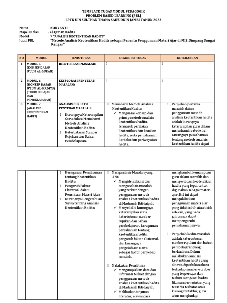 Tugas PBL Modul 7 Noryanti | PDF