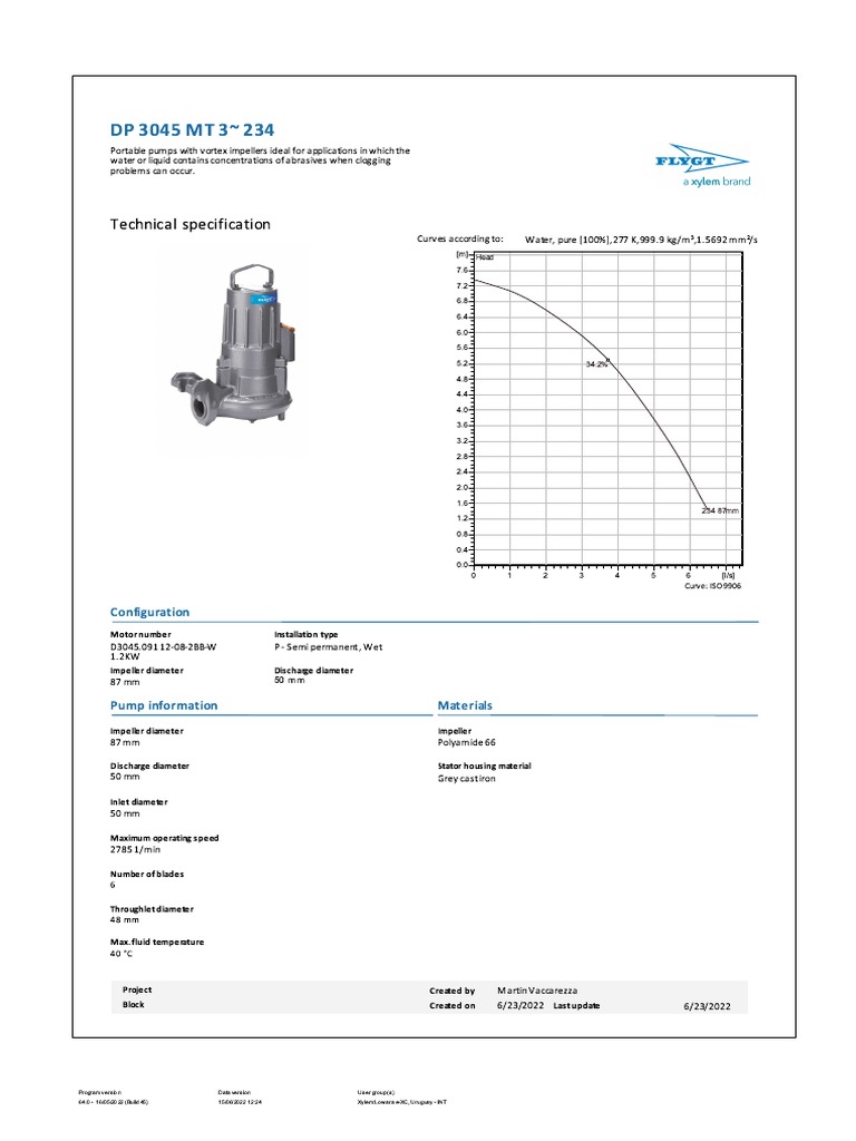 8-Baf - DP 3045 MT 234 Motor 1,2kw Atex | PDF | Electric Motor | Pump