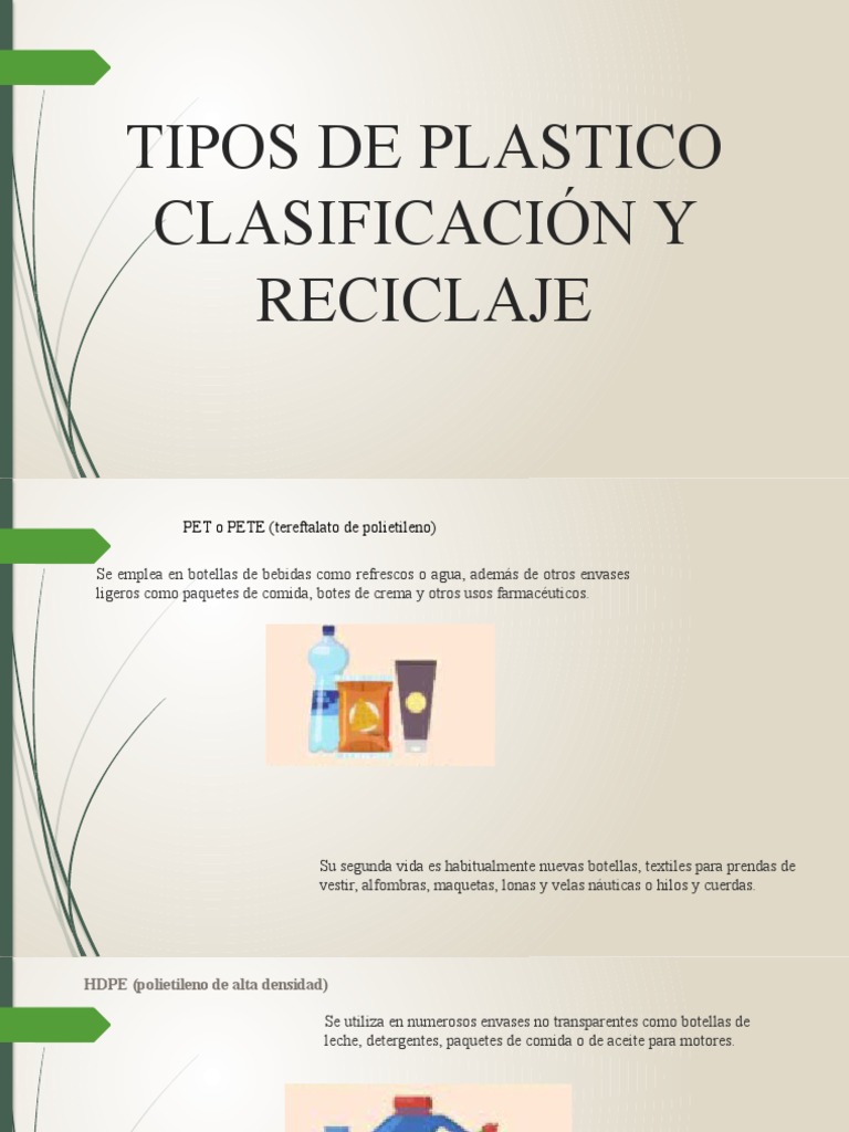 Tipos de Plastico Clasificación y Reciclaje | PDF | El plastico | Reciclaje