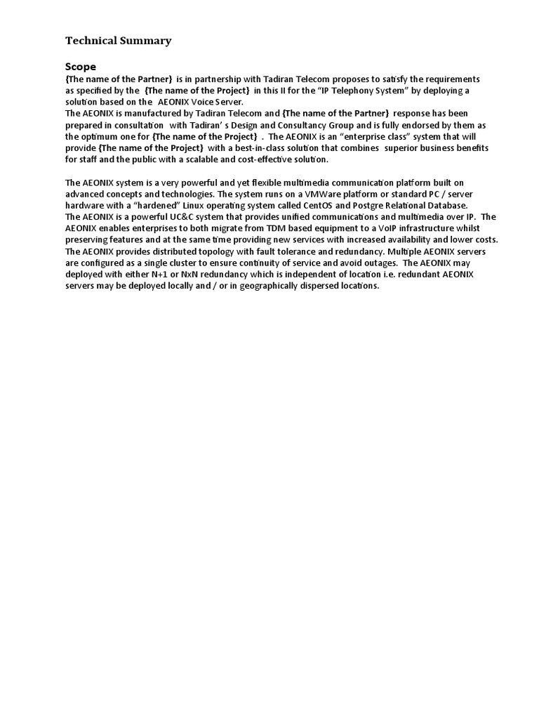 Technical Summary, Aeonix Solution | PDF | Computer Network | Internet ...