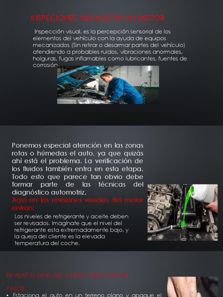 Inspeciones Visuales Del Motor | PDF | Motores | Partes de vehículo