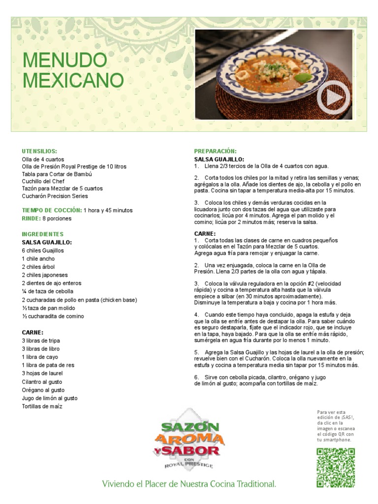 Menudo-Mexicano Es | PDF | Alimentos | Cocina