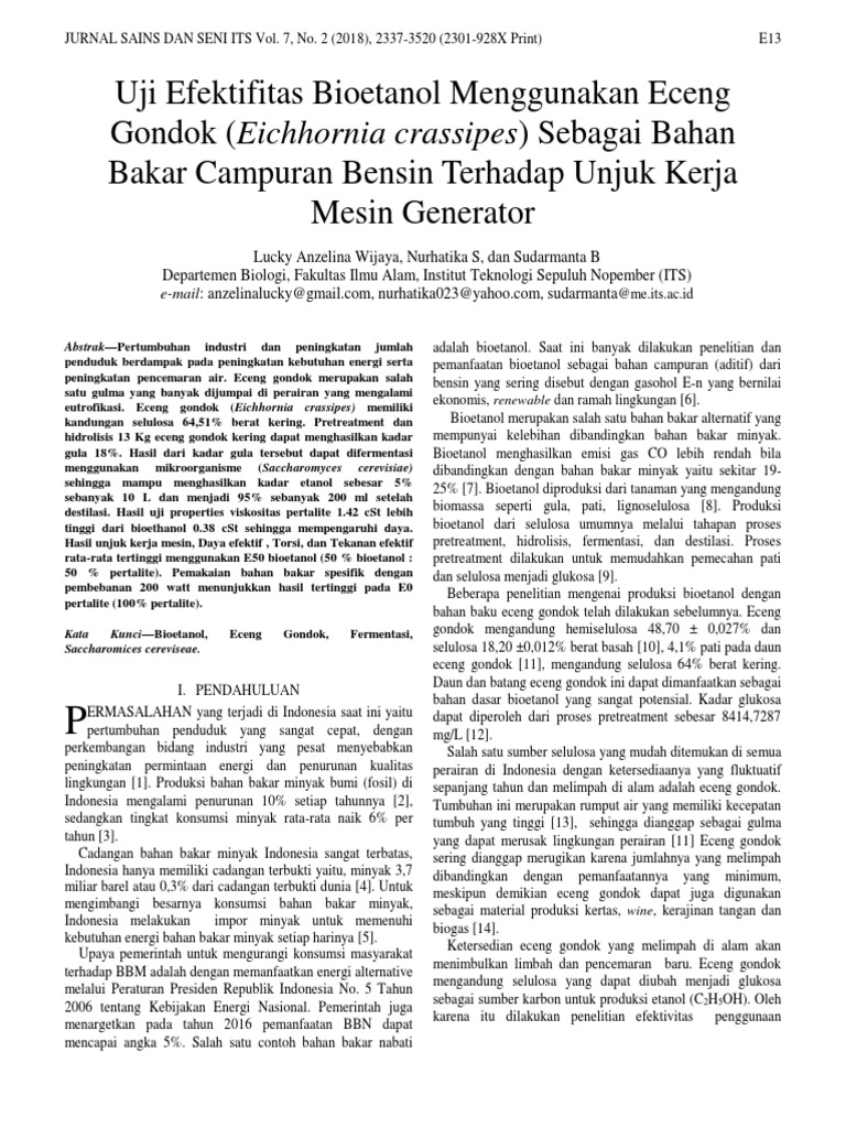 Karakteristik Bioetanol | PDF