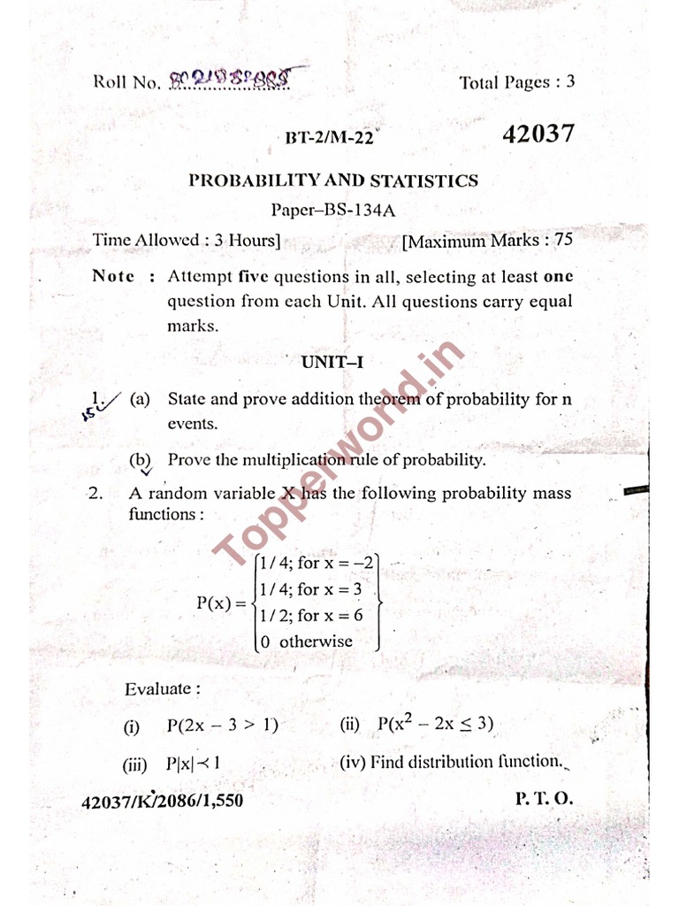 MATHS 2ND SEM 2022 PYQ | PDF