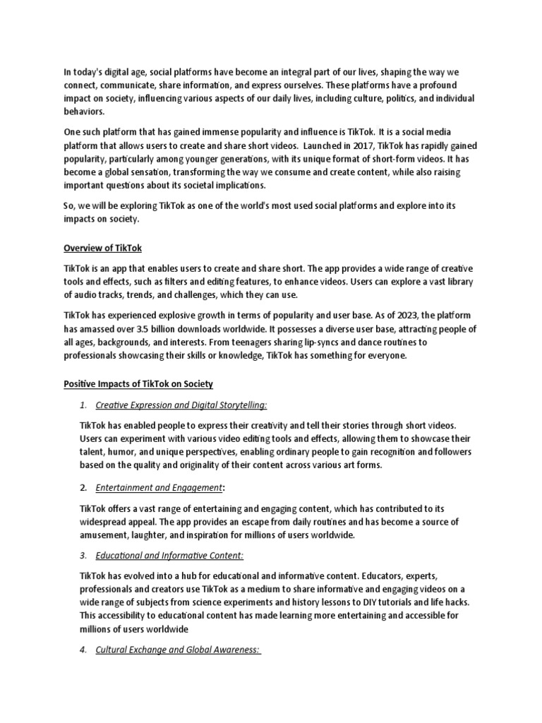 Tik Tok | PDF | Social Media | Popular Culture & Media Studies