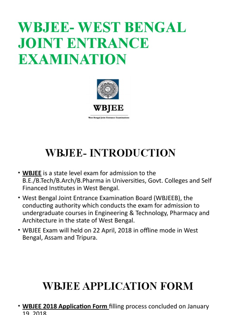WBJEE Exam Guide for Aspirants | PDF | University And College Admission ...