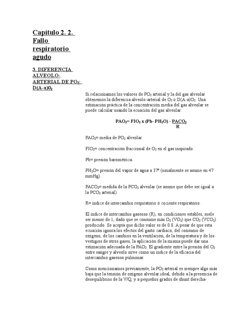 3 Diferencia Alveolo Arterial de Po2 | PDF | Sistema respiratorio | Pulmón