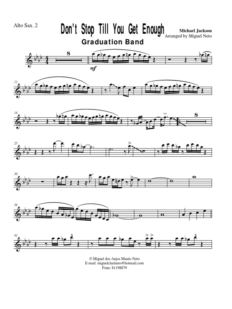 Don't Stop Till You Get Enough (Miguel Neto) Alto Sax 2 | PDF