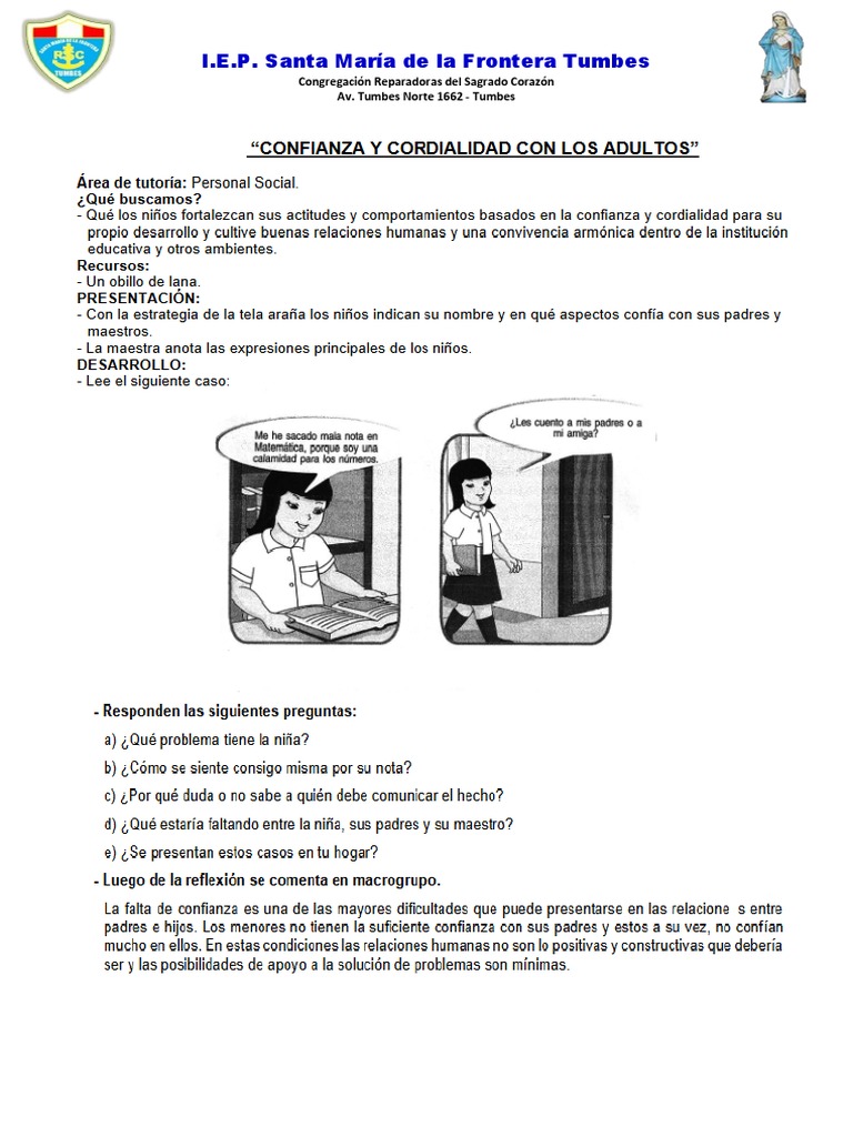 Tutoría - Confianza y Cordialidad | PDF | Salud y bienestar