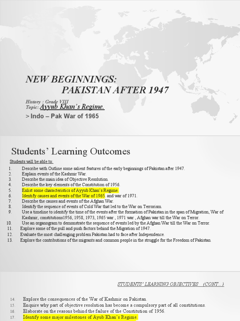 History New Beginnings PPT 5 | PDF | Pakistan | Government Of Pakistan