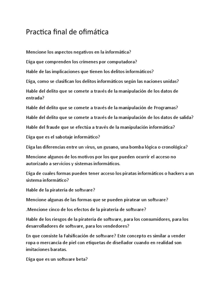 Practica Final de Ofimática | PDF | Informática