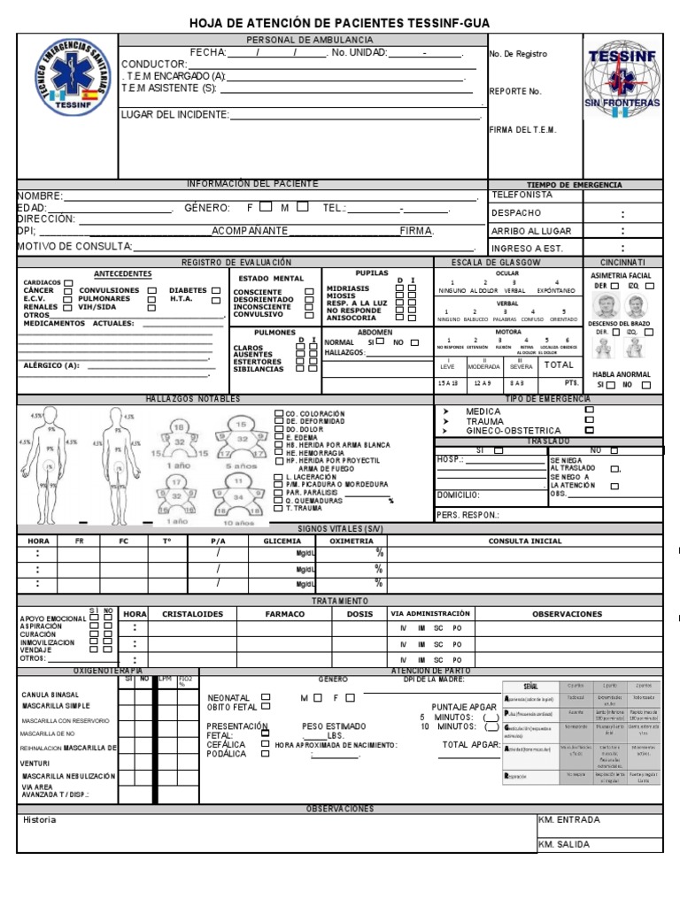 HOJA DE REGISTRO DE PACIENTE | PDF | Ciencias de la Salud | Medicina ...