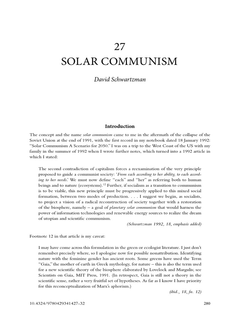 david schwartzman - solar communism (1996) | PDF | Climate Change ...