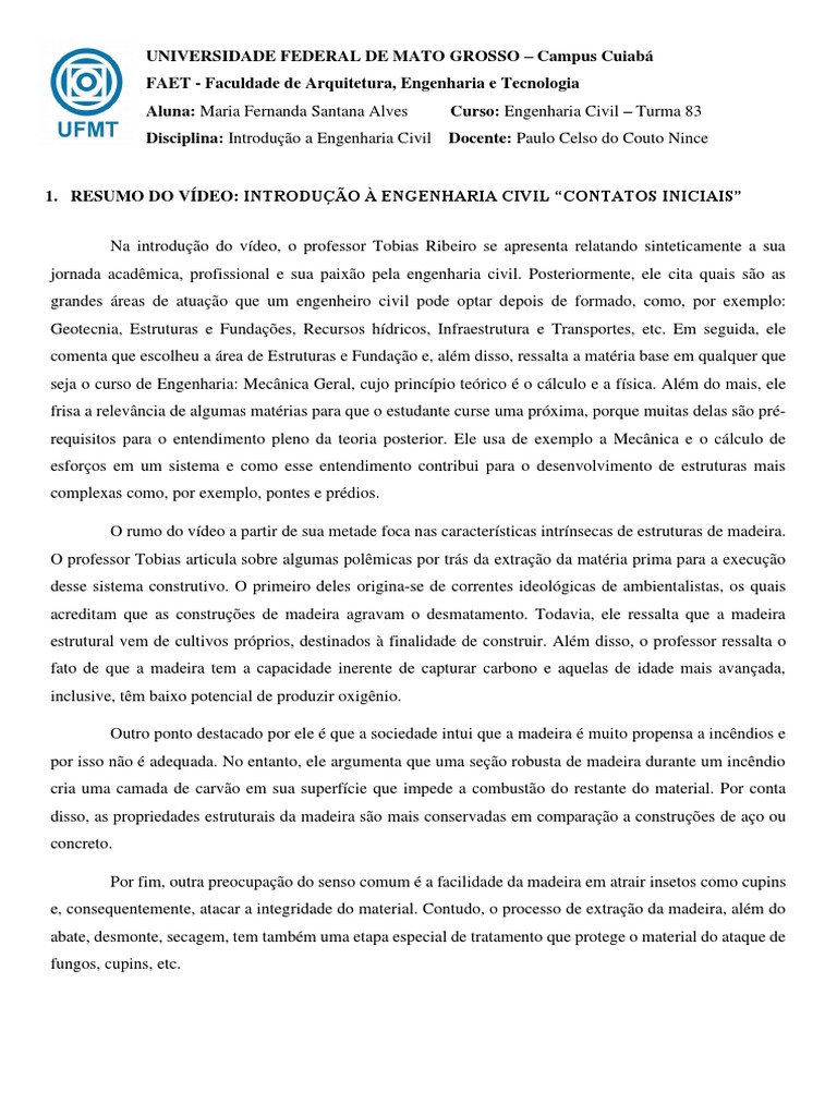 Resumo De Introdução à Engenharia Civil Pdf Engenharia Civil