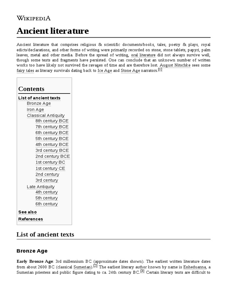 Ancient Literature | PDF | Ancient Literature | Vedas