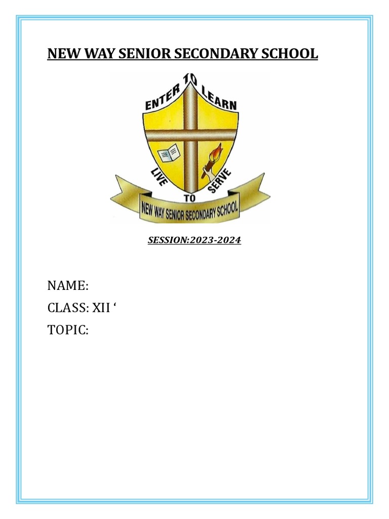 New Way Senior Secondary School | PDF