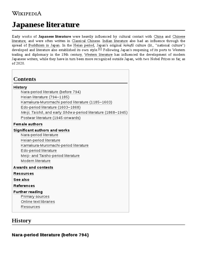 Japanese Literature | PDF | Japanese Literature | Japan