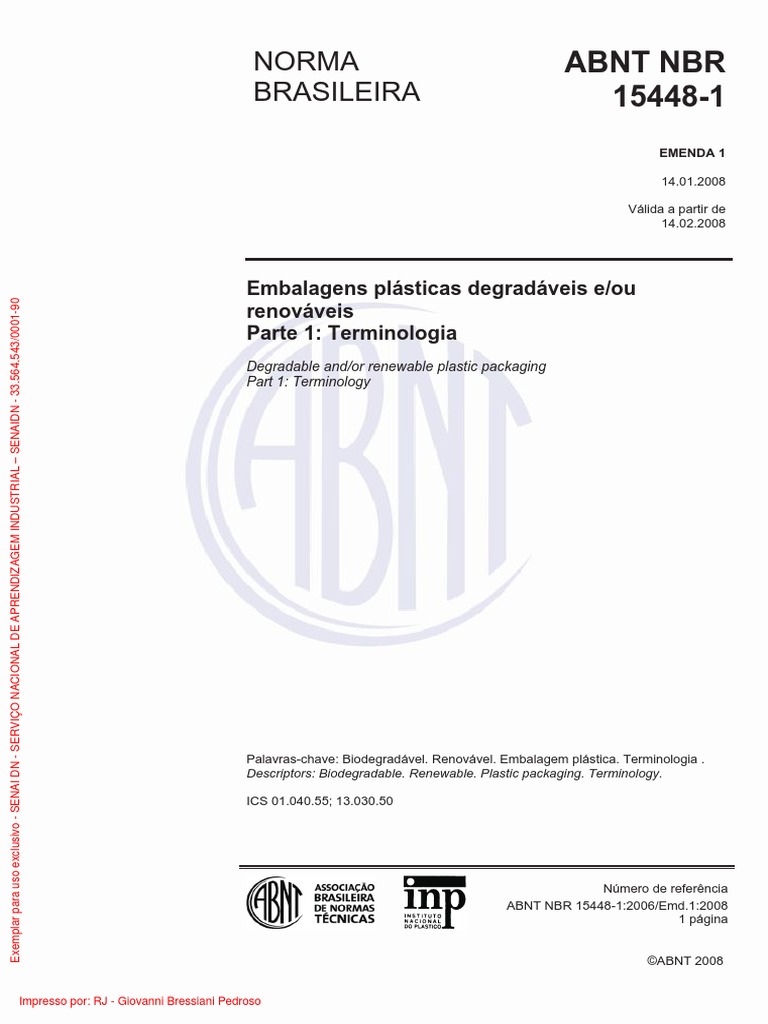 ABNT NBR 15448 1 2006 Emenda 1 2008 | PDF