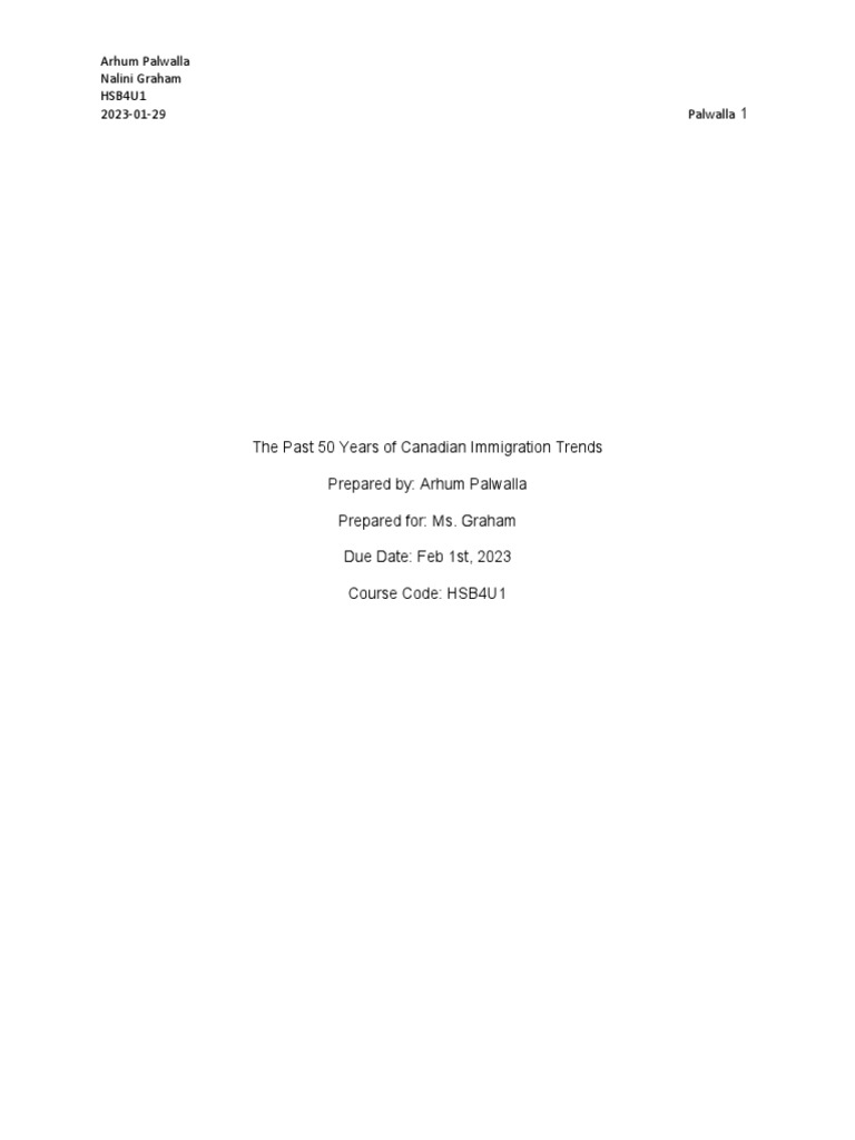 Hsb4u Social Culminating Assignment Ns 2023 Pdf Immigration Refugee 