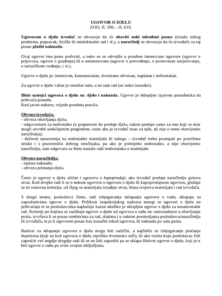 011 UGOVOR O DJELU | PDF