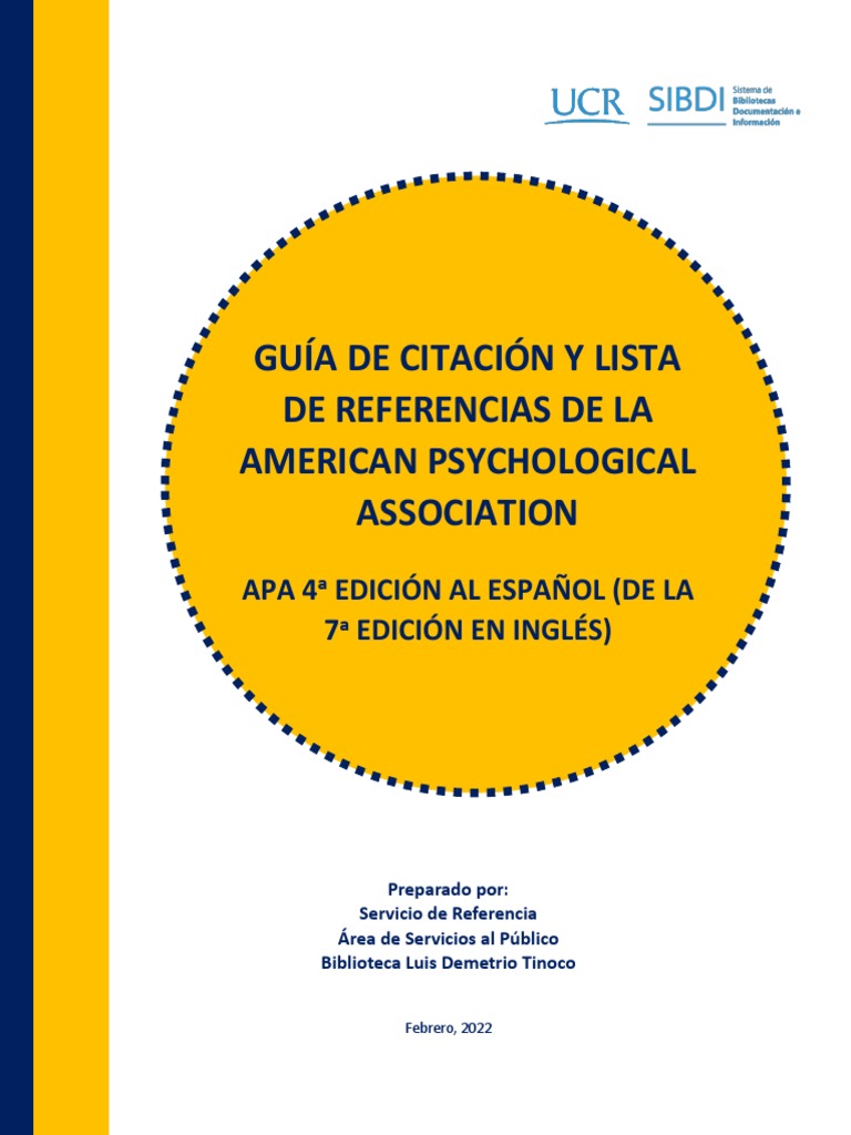Guía APA 4a. Ed. (Al Español de La 7 Ed. en Inglés) | PDF | Youtube | Sic